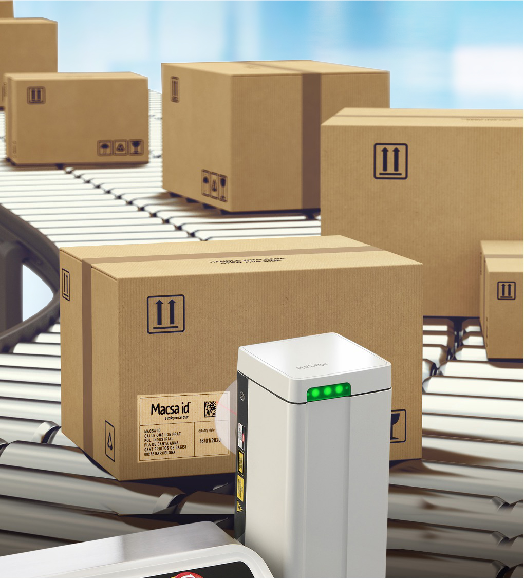 Laser coding on cardboard boxes | Macsa id